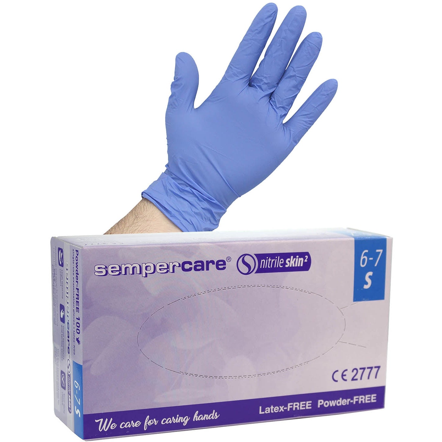 Sempercare Skin2 Nitrile Gloves Lavender Blue x 200 - Small – Medisave UK