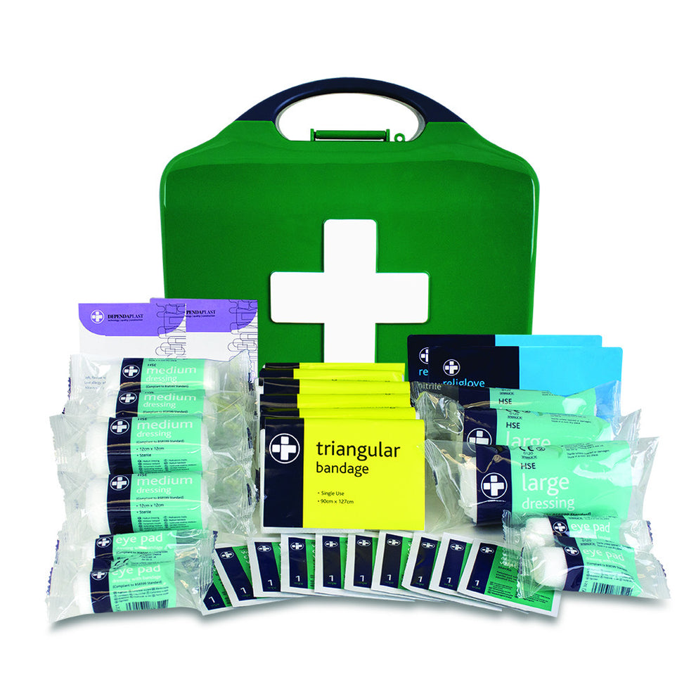 HSE 20 Person First Aid Kit - Aura3 Box - Medium - Green – Medisave UK