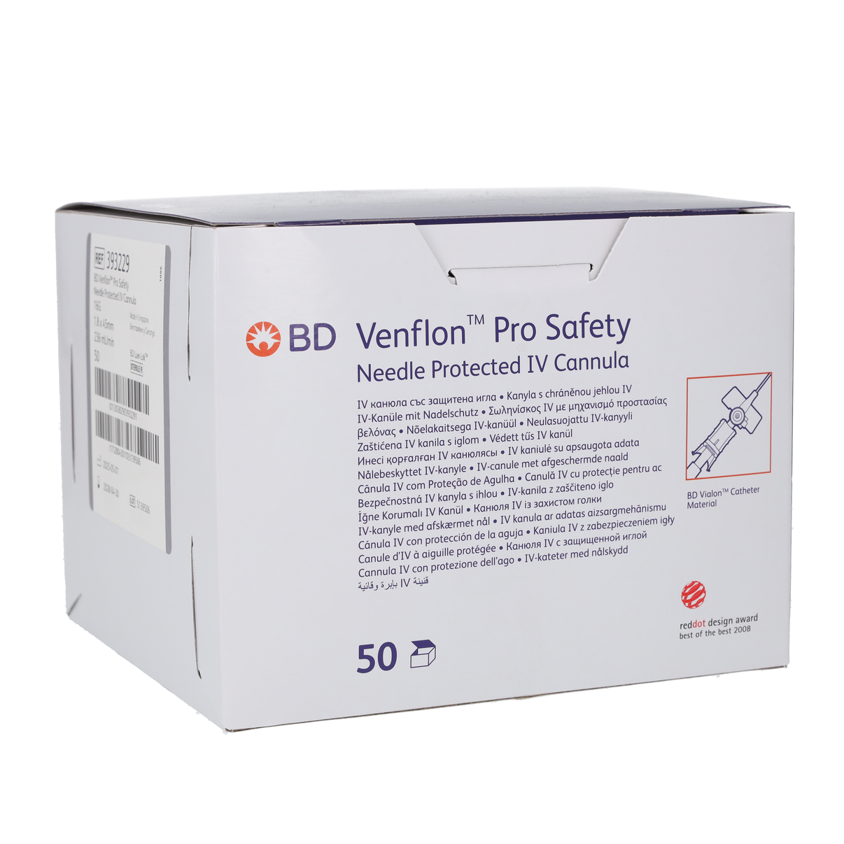 BD Venflon Pro Safety Peripheral Safety IV Cannula with Injection Valv ...