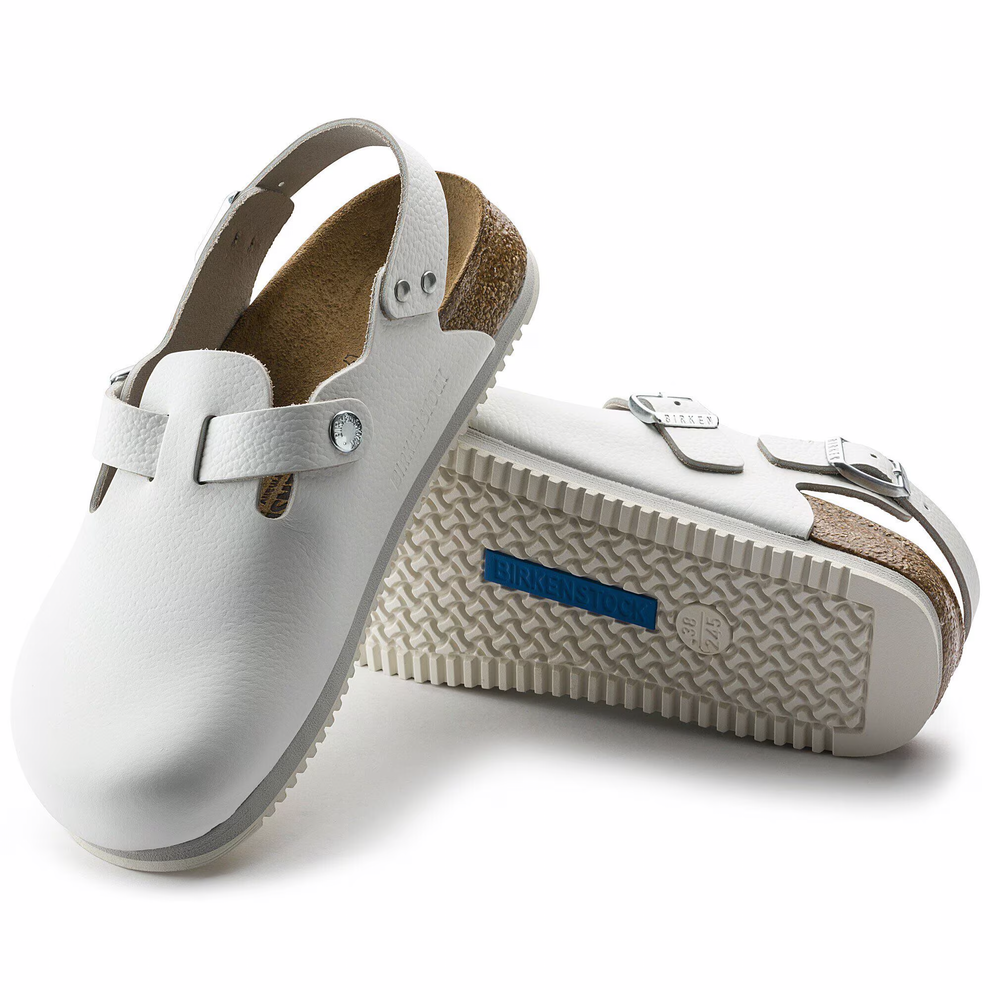 Birkenstock Tokio Super Grip Clog Narrow - Natural White Leather ...