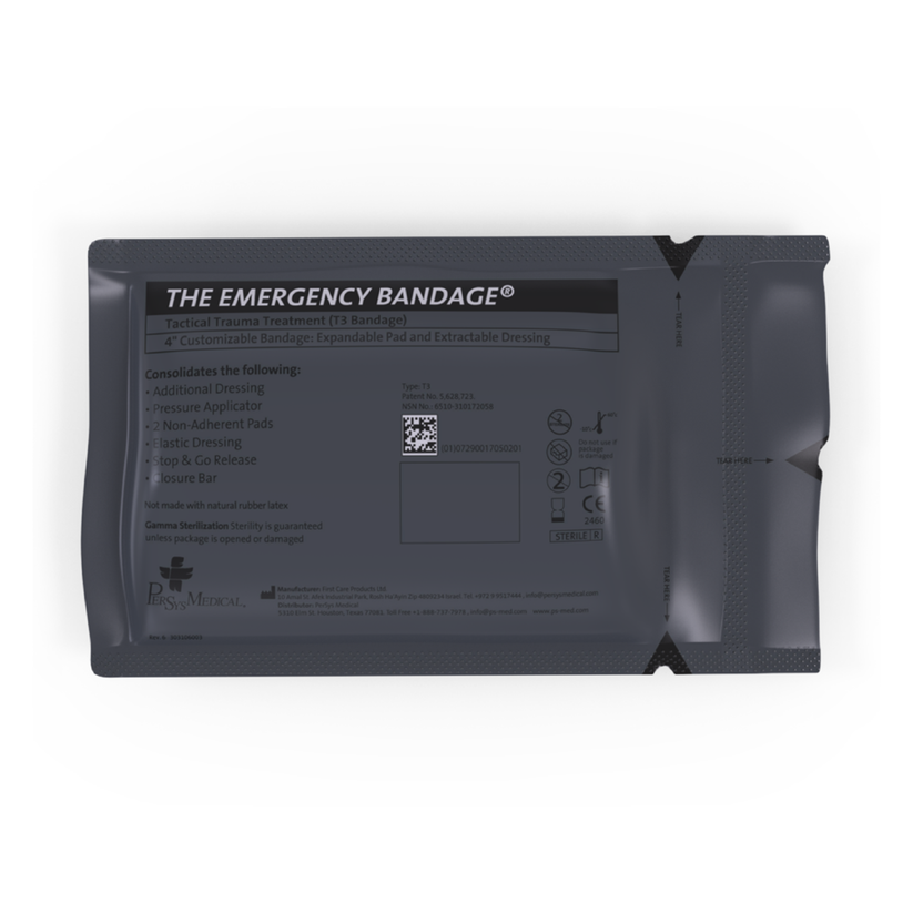 Israeli Bandage - T3 Emergency Bandage® 4" Wound Pad With Pressure Bar ...