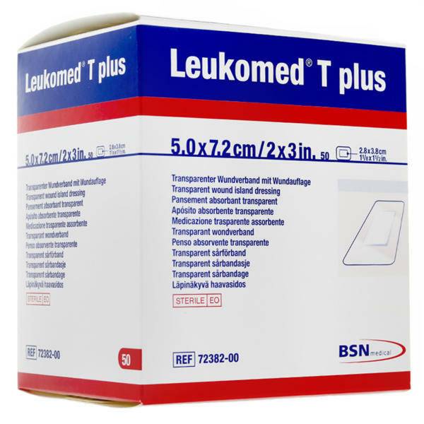 Leukomed Dressing 7.2cm x 5cm (pad size 3cm x 4cm) Pack of 50 - CLEARA ...
