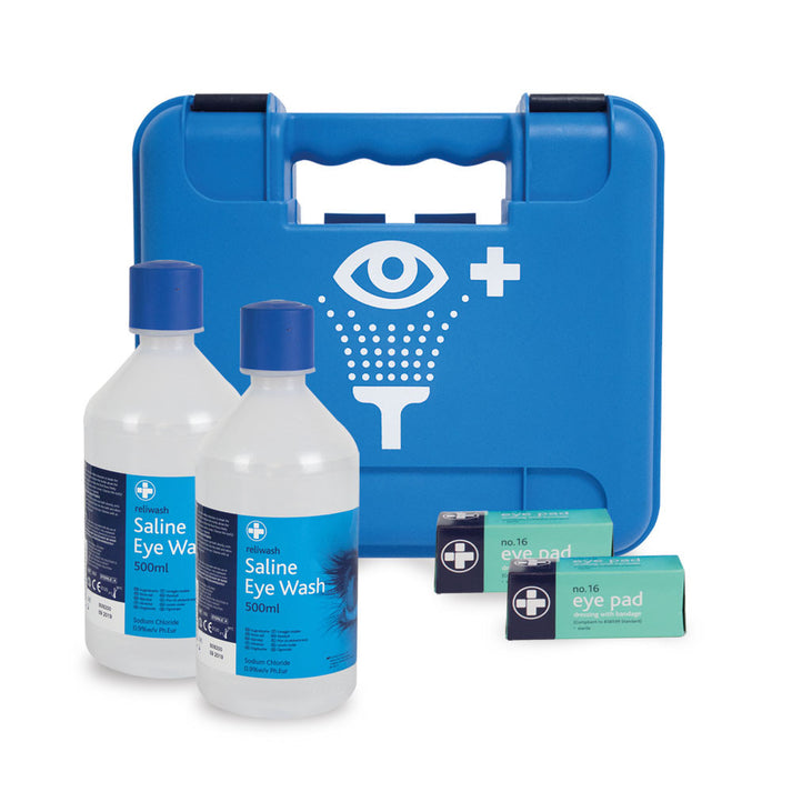 Eye Wash Station in Blue TITAN Box – Medisave UK