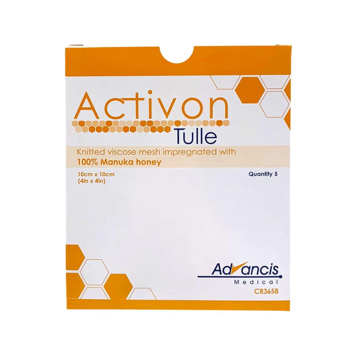 Activon tulle nitted viscose mesh with 100% manuka honey 10cm x 10cm ...