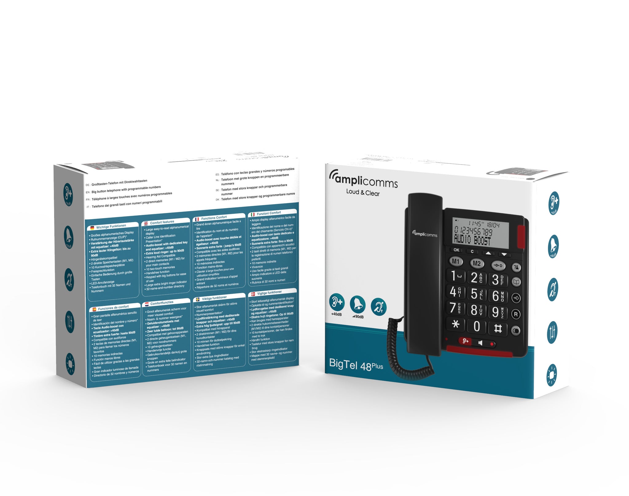 Amplicomms BigTel 48 Plus Black - Corded Phone – Medisave UK