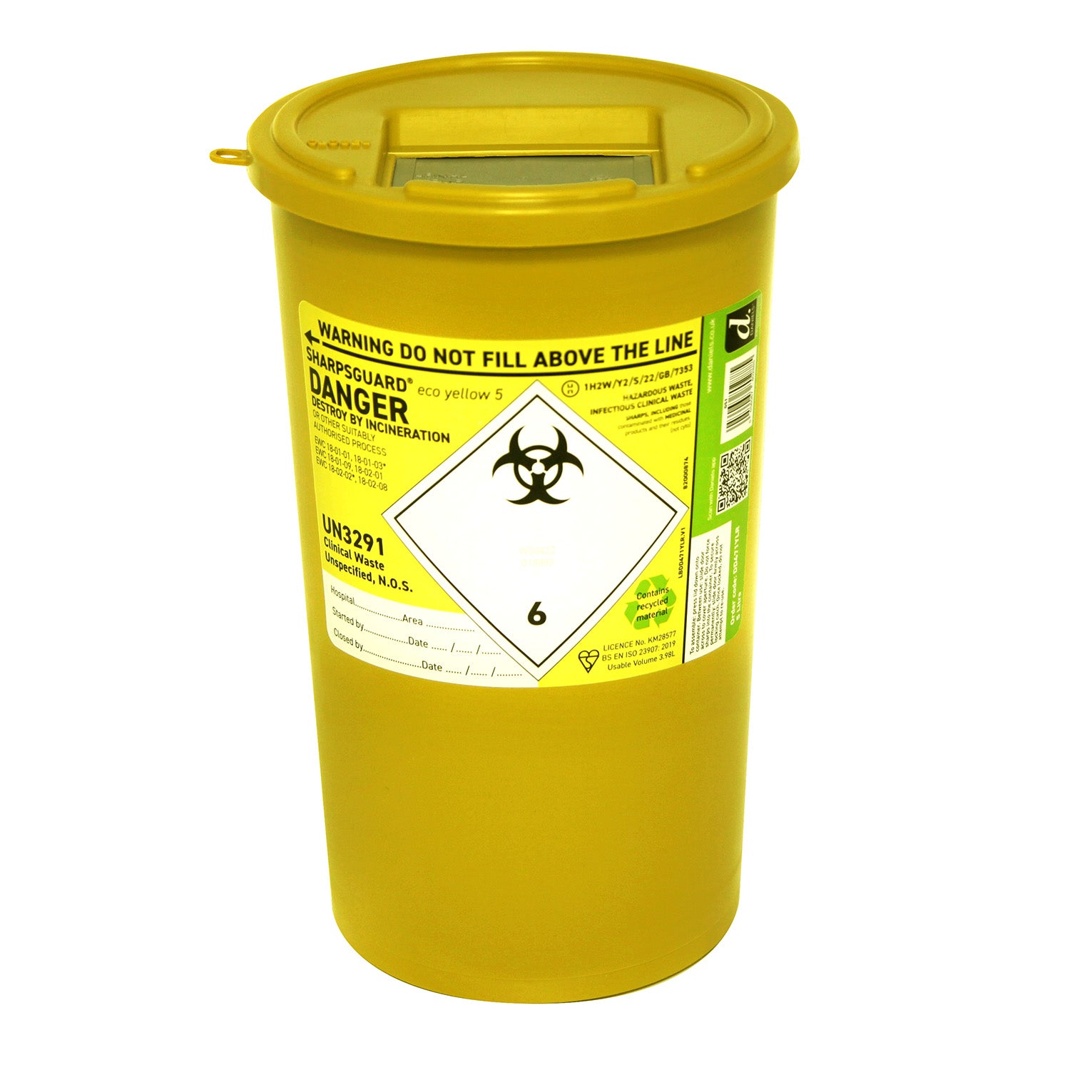 Sharpsguard Yellow Sharps Bin - 5 Litre Sharps Bin – Medisave UK