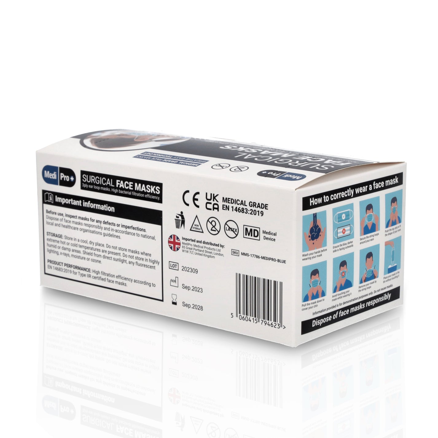 Surgical Face Masks - Type IIR Certified x 50 – Medisave UK