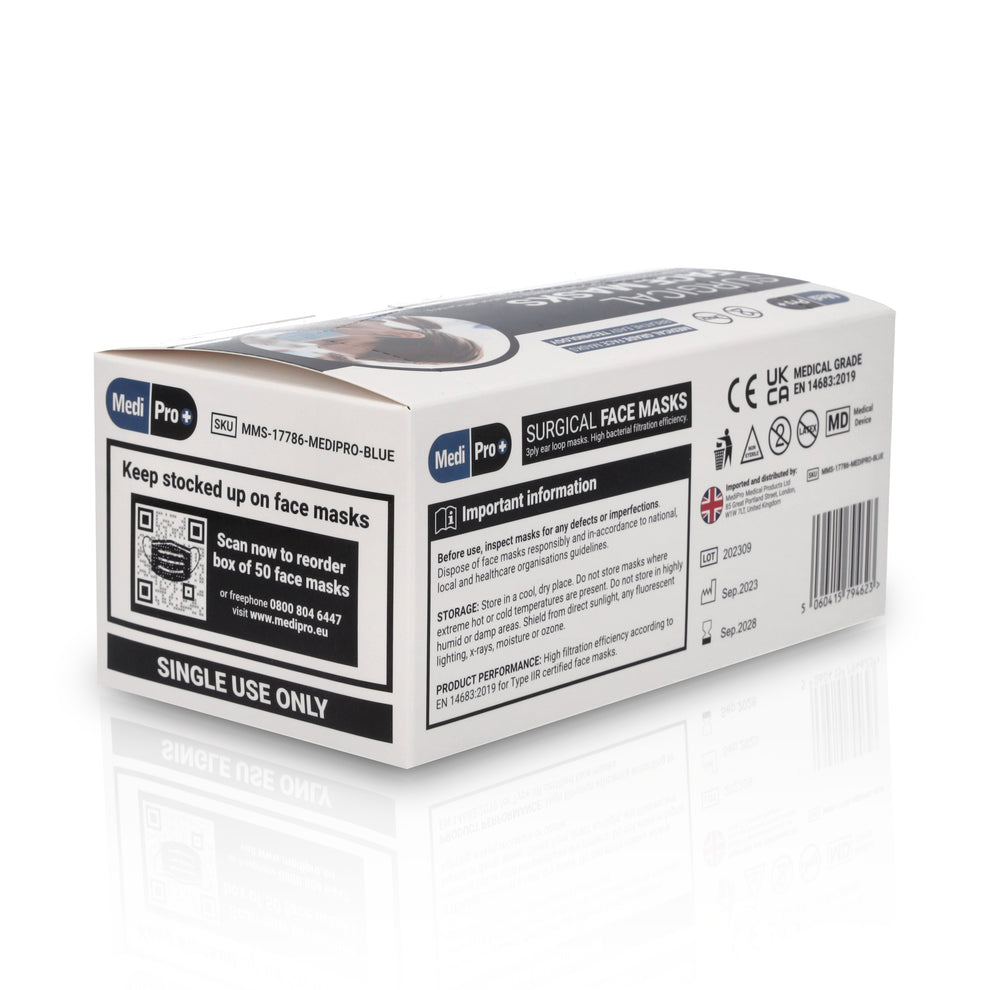 Surgical Face Masks - Type IIR Certified x 50 – Medisave UK