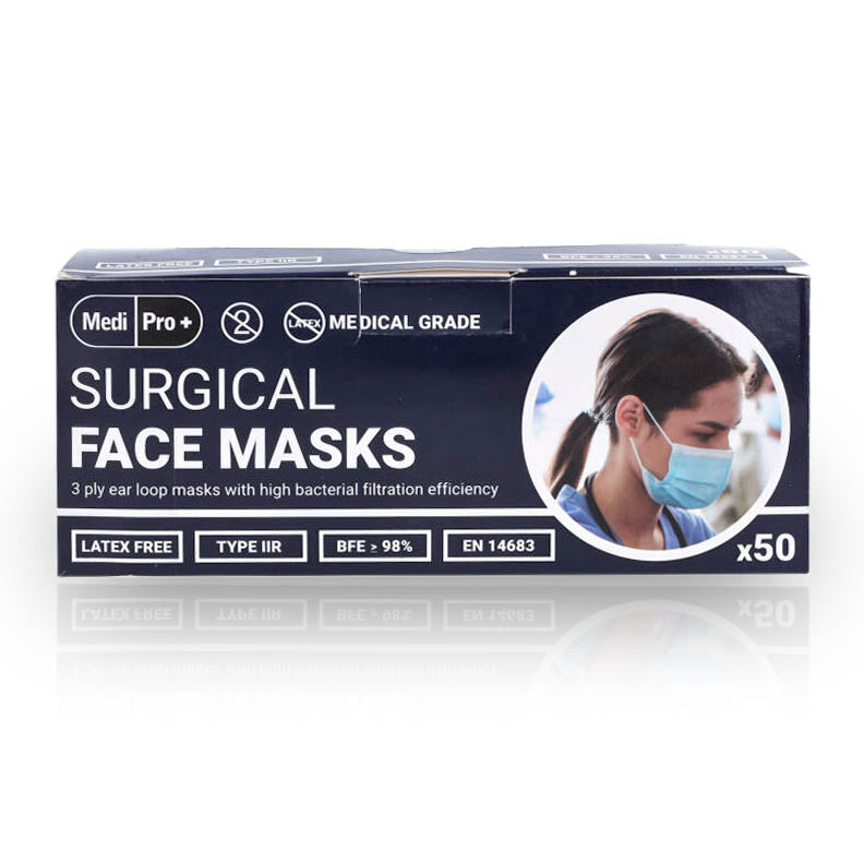 Surgical Face Masks - Type IIR Certified x 50 – Medisave UK