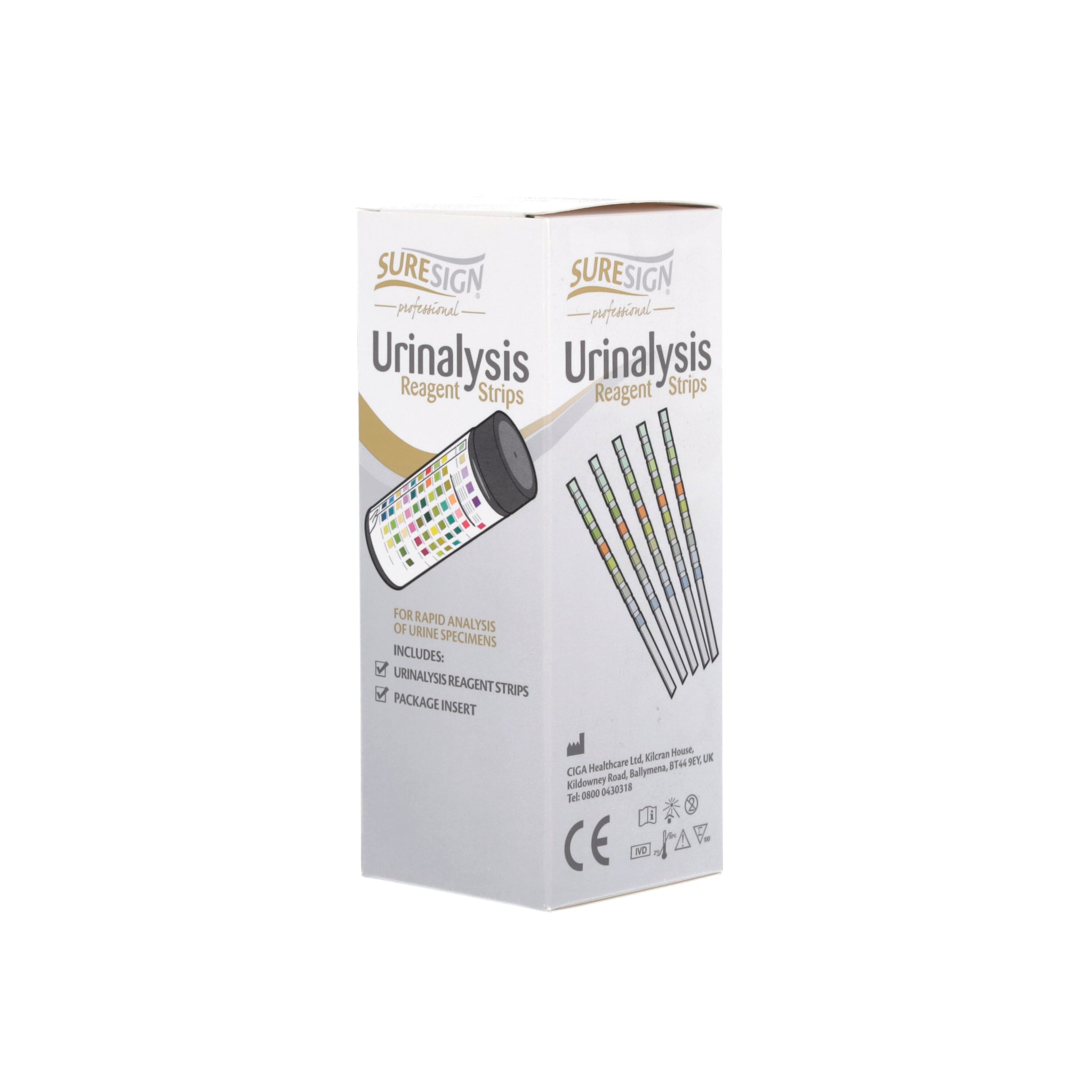 Suresign Urinalysis Strips x 100 (1 Tub) 10 Parameter – Medisave UK