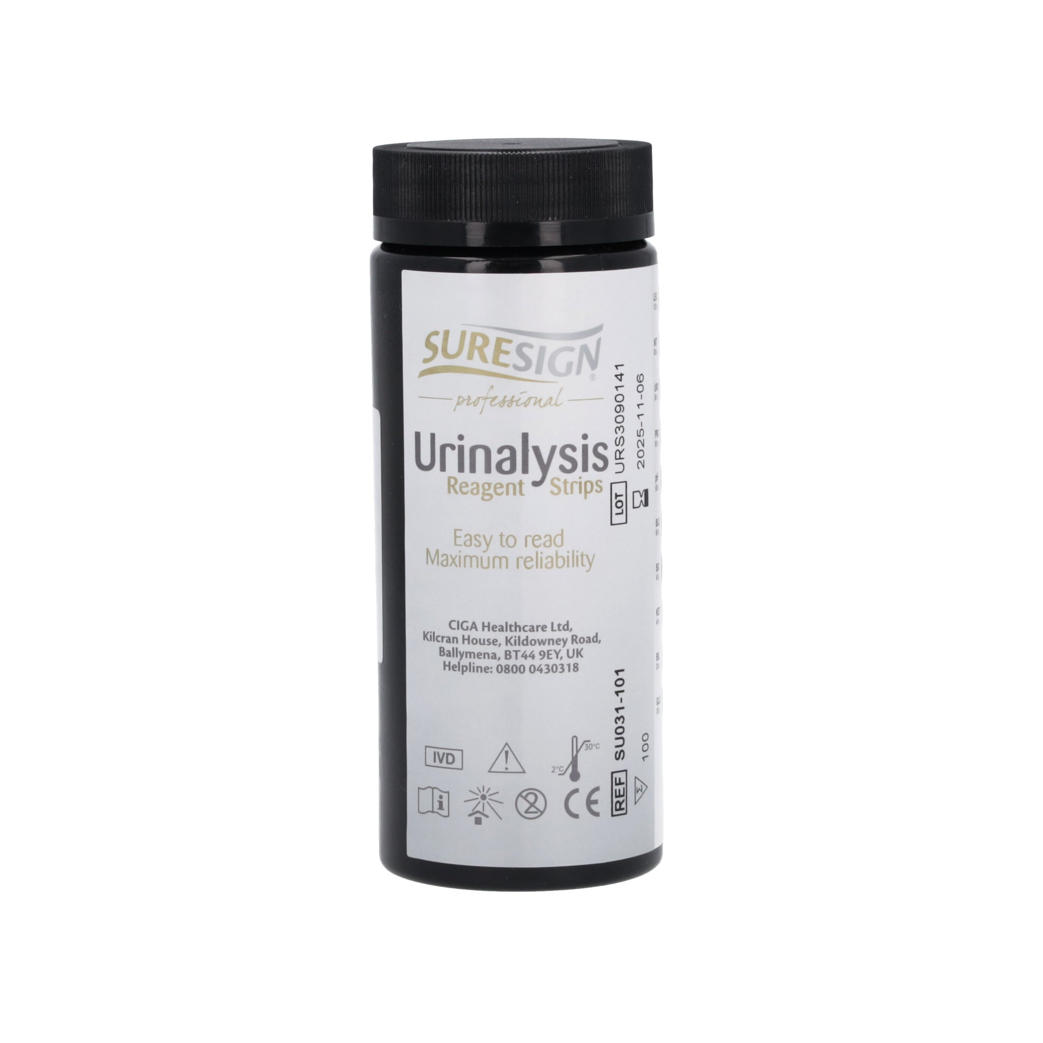 Suresign Urinalysis Strips x 100 (1 Tub) 10 Parameter – Medisave UK