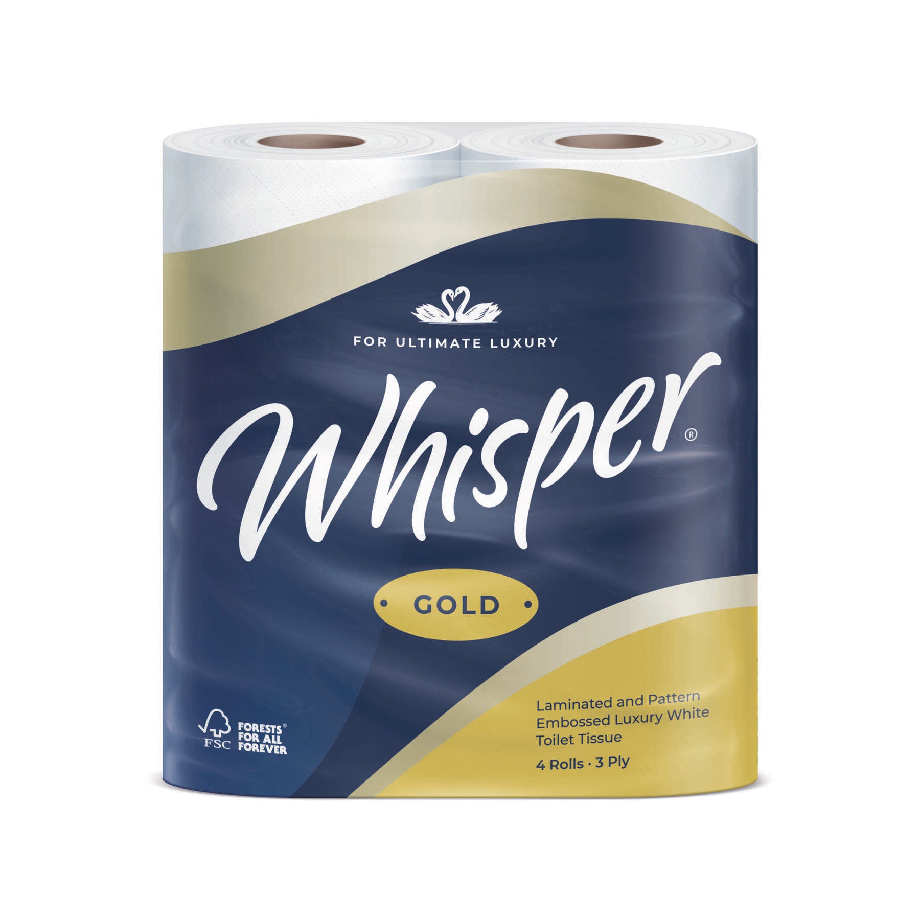 3ply Whisper 4 pack Toilet Roll x 40 – Medisave UK