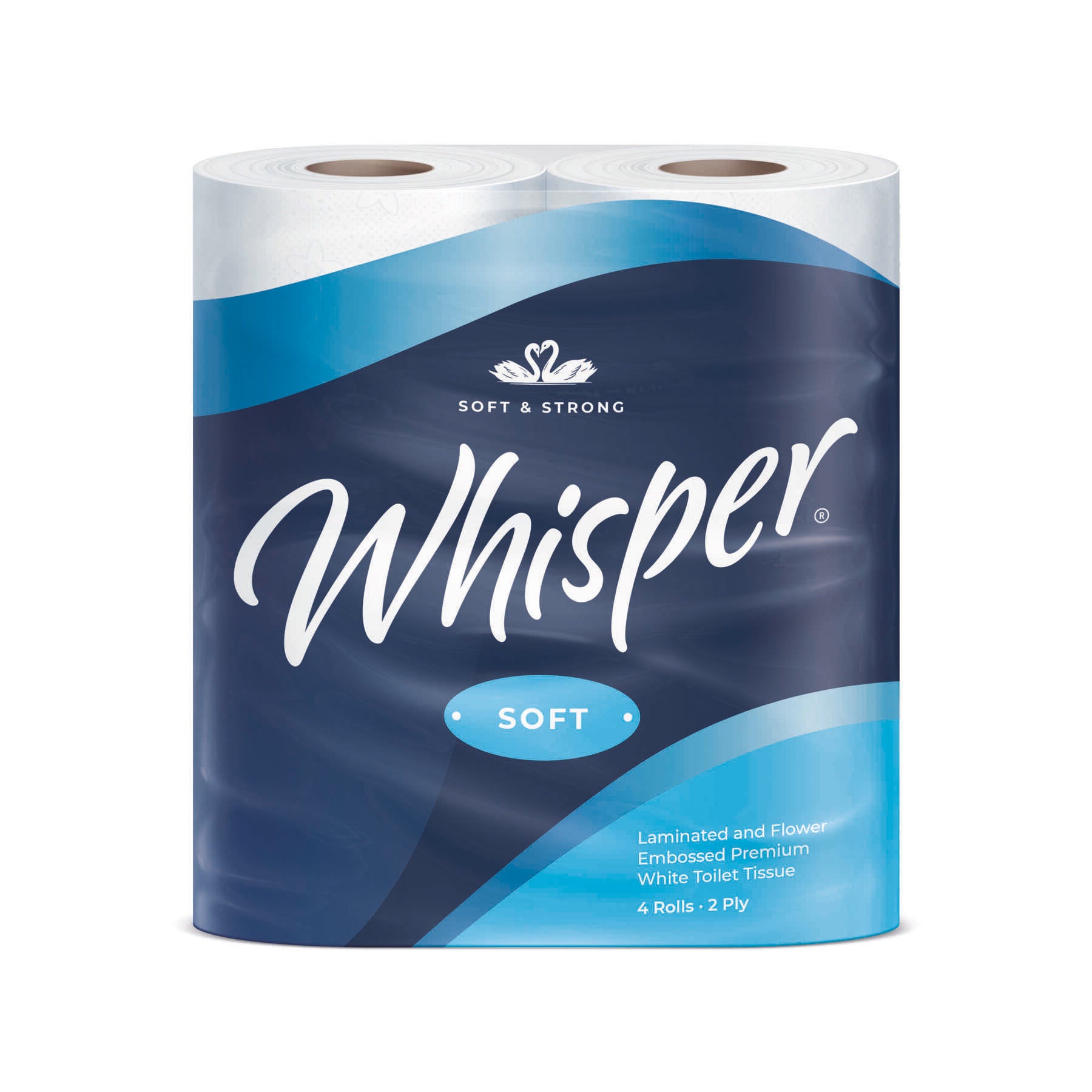 Whisper Soft 2 Ply Toilet Roll x 40 Rolls (10 Packs Of 4) – Medisave UK