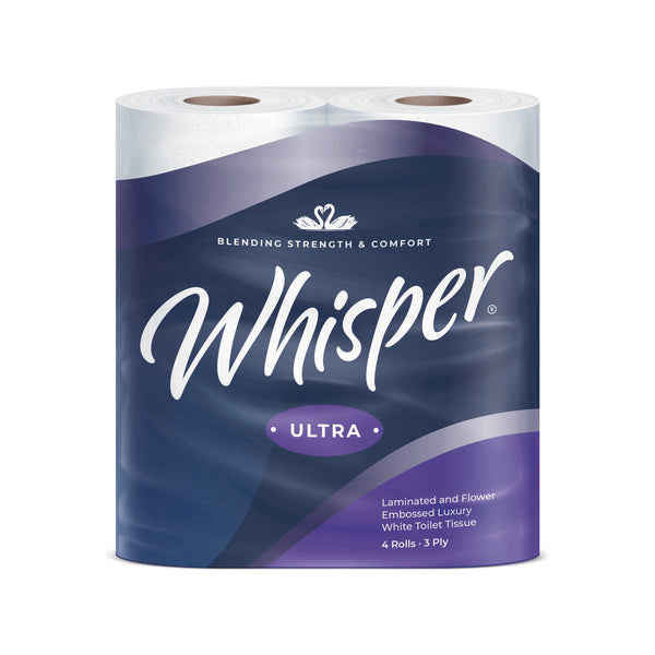 Whisper Luxury 3 Ply Toilet Roll x 40 Rolls – Medisave UK