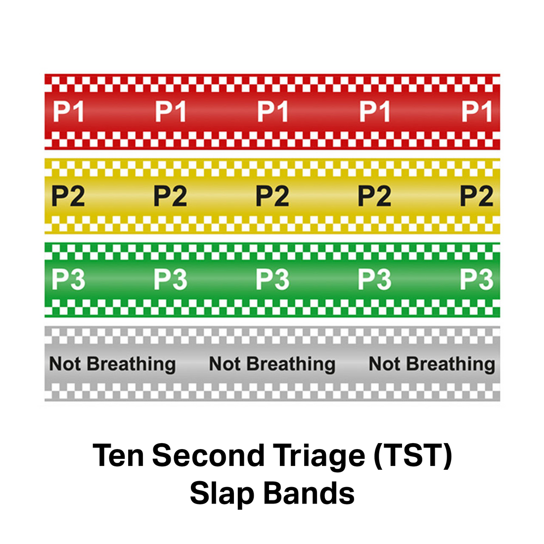 NHS Ten Second Triage (TST) Slap Band Pack of 20 - Black Case – Medisave UK