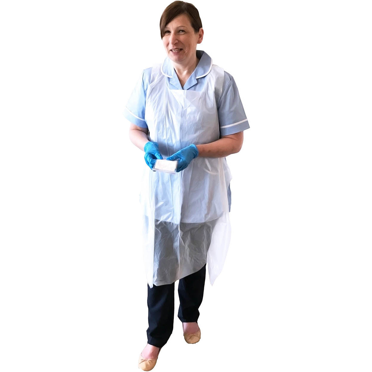Polycare Single Use Aprons - White - 1 Roll of 200 – Medisave UK