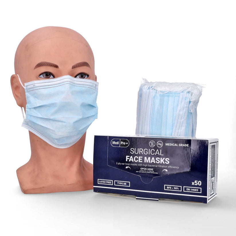 Surgical Face Masks - Type IIR Certified x 50 – Medisave UK