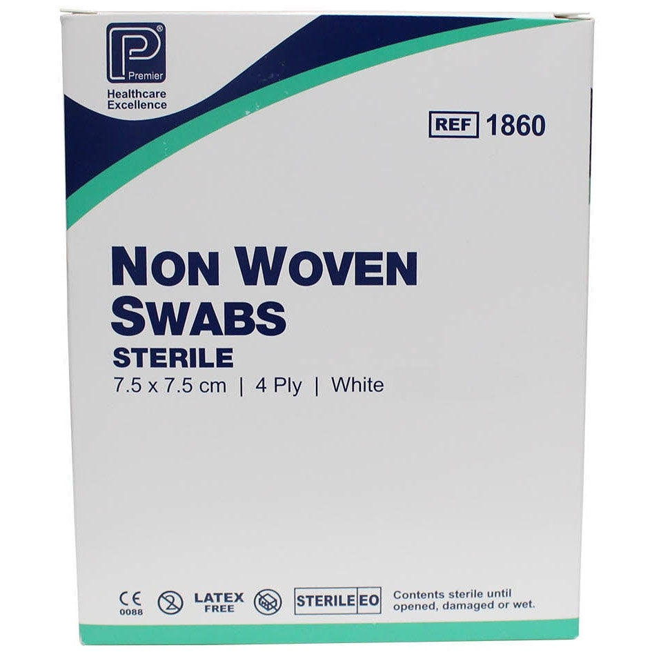 Non-Woven Sterile Swabs - 7.5 x 7.5cm 4 Ply - 40 Packs Of 5 – Medisave UK