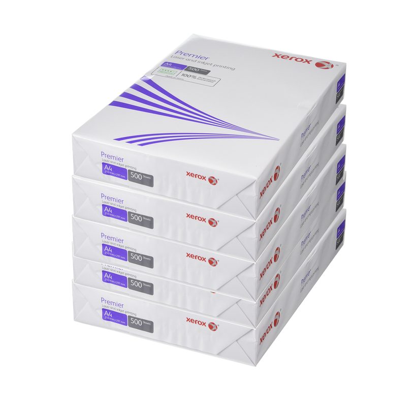 XEROX Premier White Uncoated A4 Paper 75GSM 5 x 500 sheets – Medisave UK