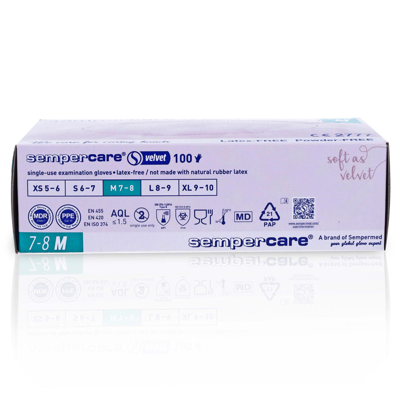 Sempercare Velvet Nitrile Medium Gloves Pack of 100 – Medisave UK