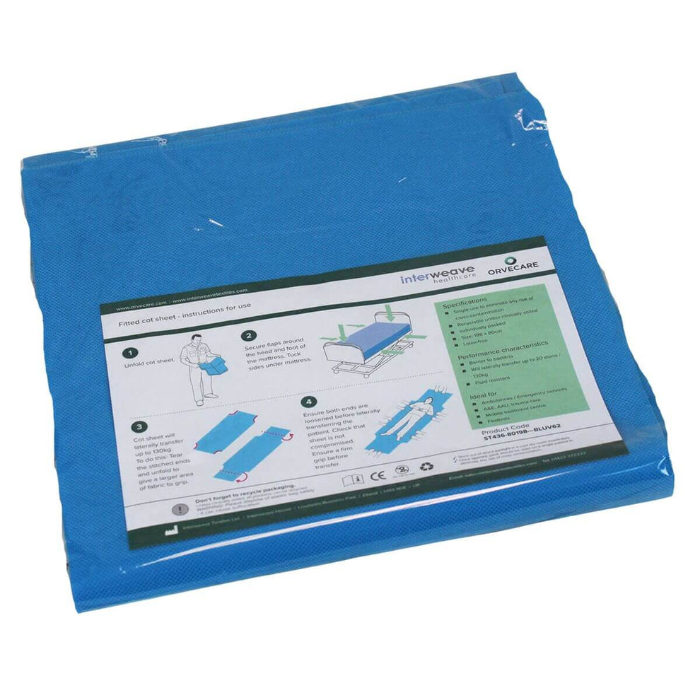 Ambulance Fitted Stretcher Sheet - Blue – Medisave UK