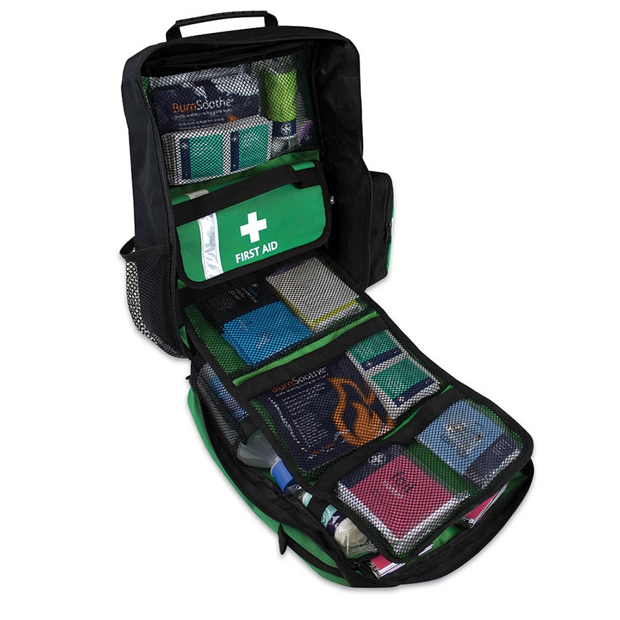 First Aid Site Evacuation Kit Rucksack - Green – Medisave UK
