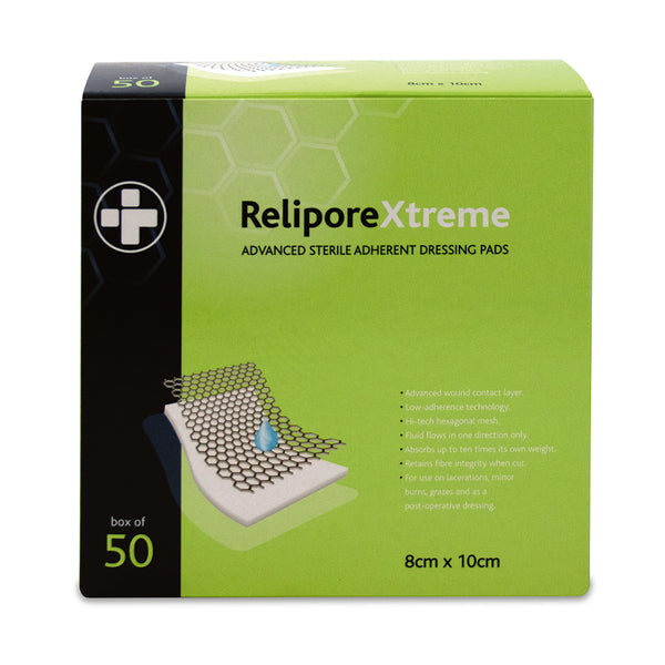 8m x 10cm Relipore Xtreme Adhesive Dressing Pads Sterile - Box of 50 ...