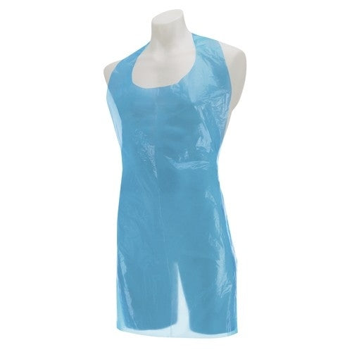 Disposable Long Polythene Aprons (Box of 200) - Blue – Medisave UK