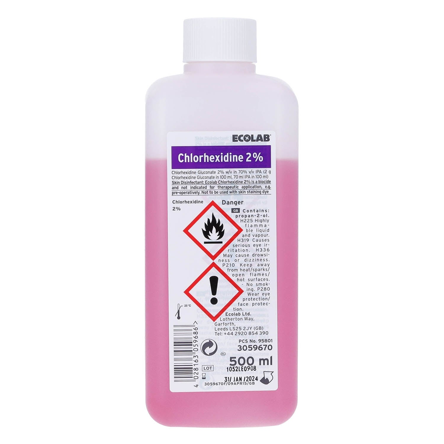 Ecolab Chlorhexidine 2% 500ml – Medisave UK