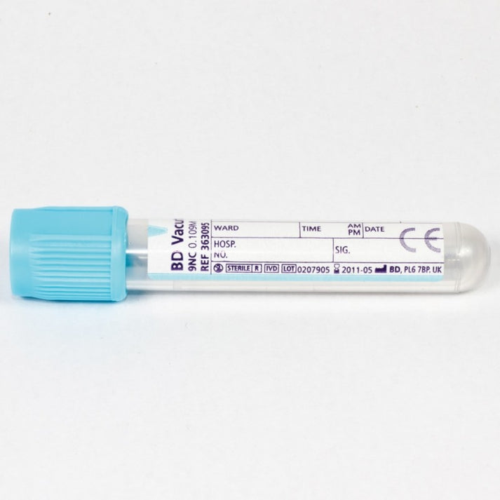 BD Vacutainer EST Plus Citrate Tube with Light Blue BD Hemogard Closur ...