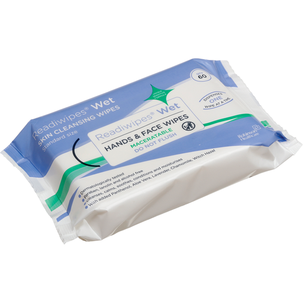 Readiwipes Wet Hands & Face Wipes 60s Maceratable – Medisave UK