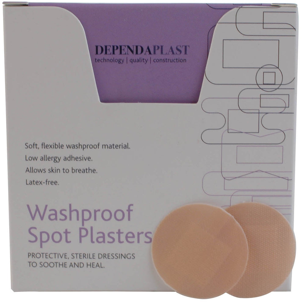 Dependaplast Washproof Spot Plasters 2.2cm Box of 100 – Medisave UK