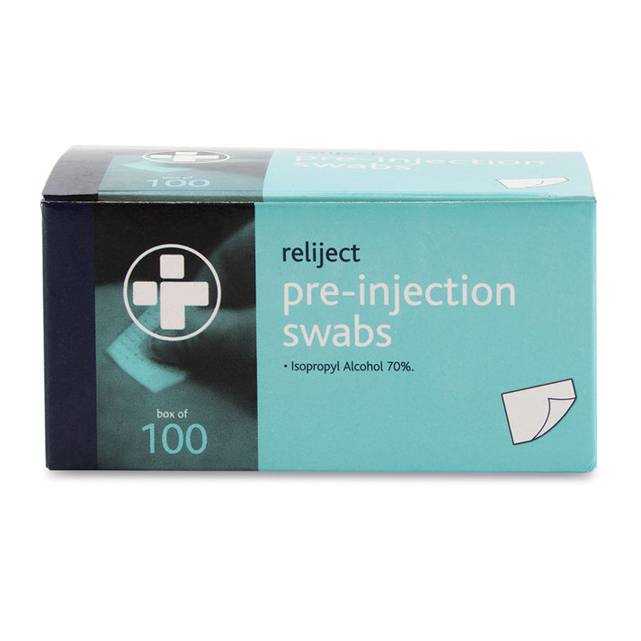 Reliject Pre-Injection Wipe Box of 100 – Medisave UK