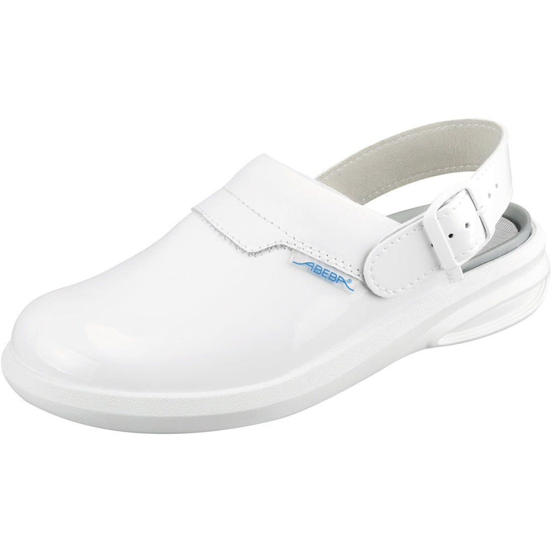Occupational Shoes Easy Clog Patent - White Microfiber – Medisave UK