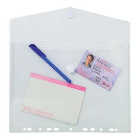Translucent Polypropylene A4 Punched Envelope Wallets, Clear - Pack 5 ...