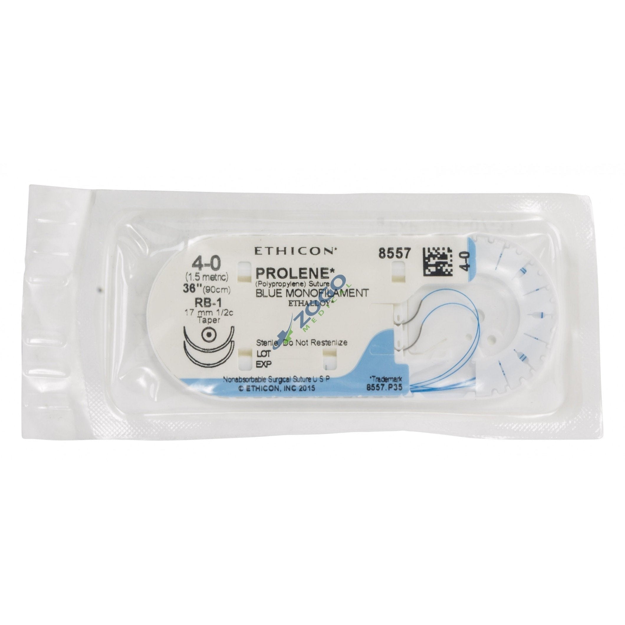 Ethicon sutures 4-0 Prolene Blue 1x36" RB-1 Double armed - Single – Medisave UK