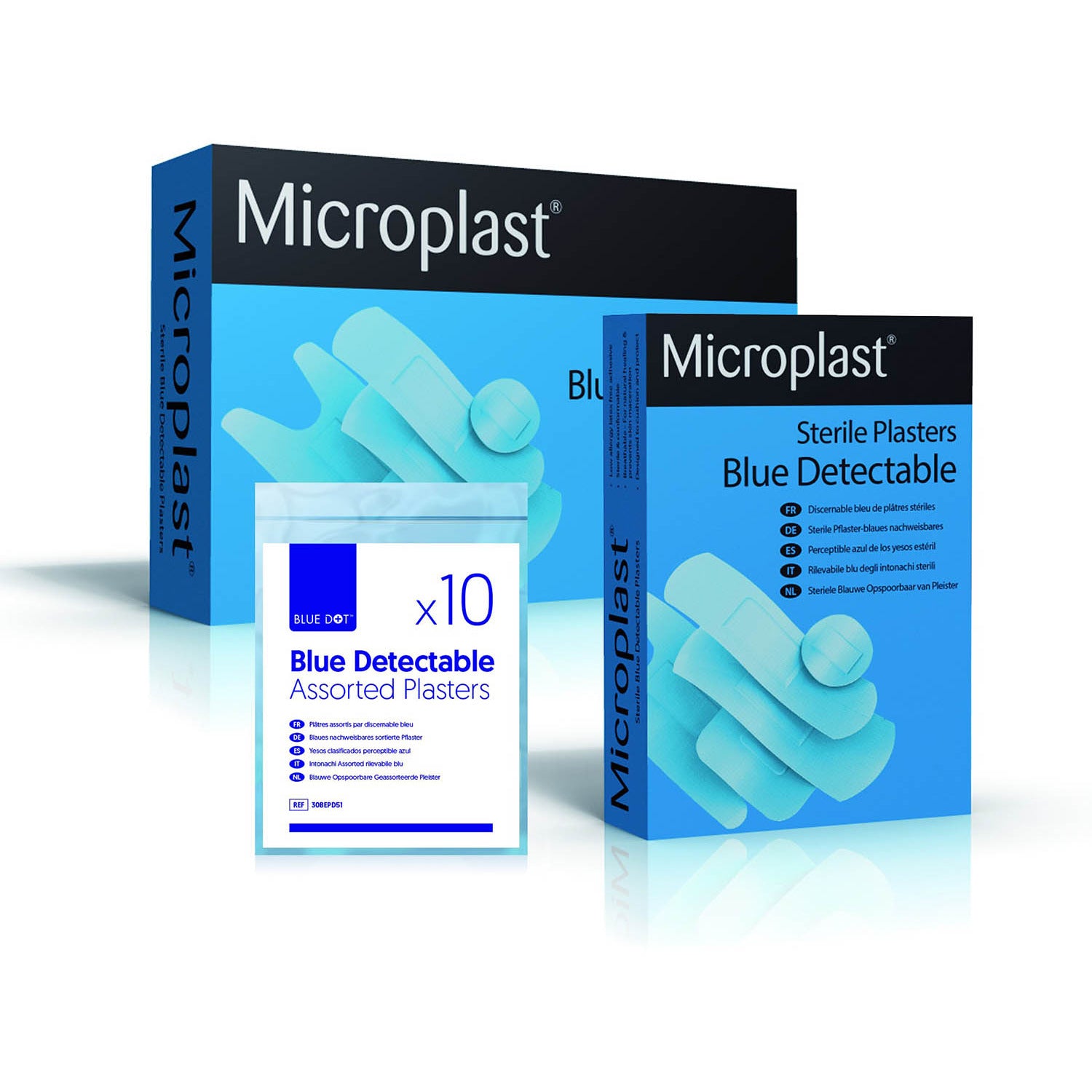 Microplast Blue Detectable Plasters 7.5cm x 2.5cm (Box 100) – Medisave UK