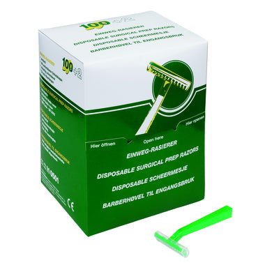 Universal Non Sterile Disposable Prep Razor - Single Sided Blade - Pac ...
