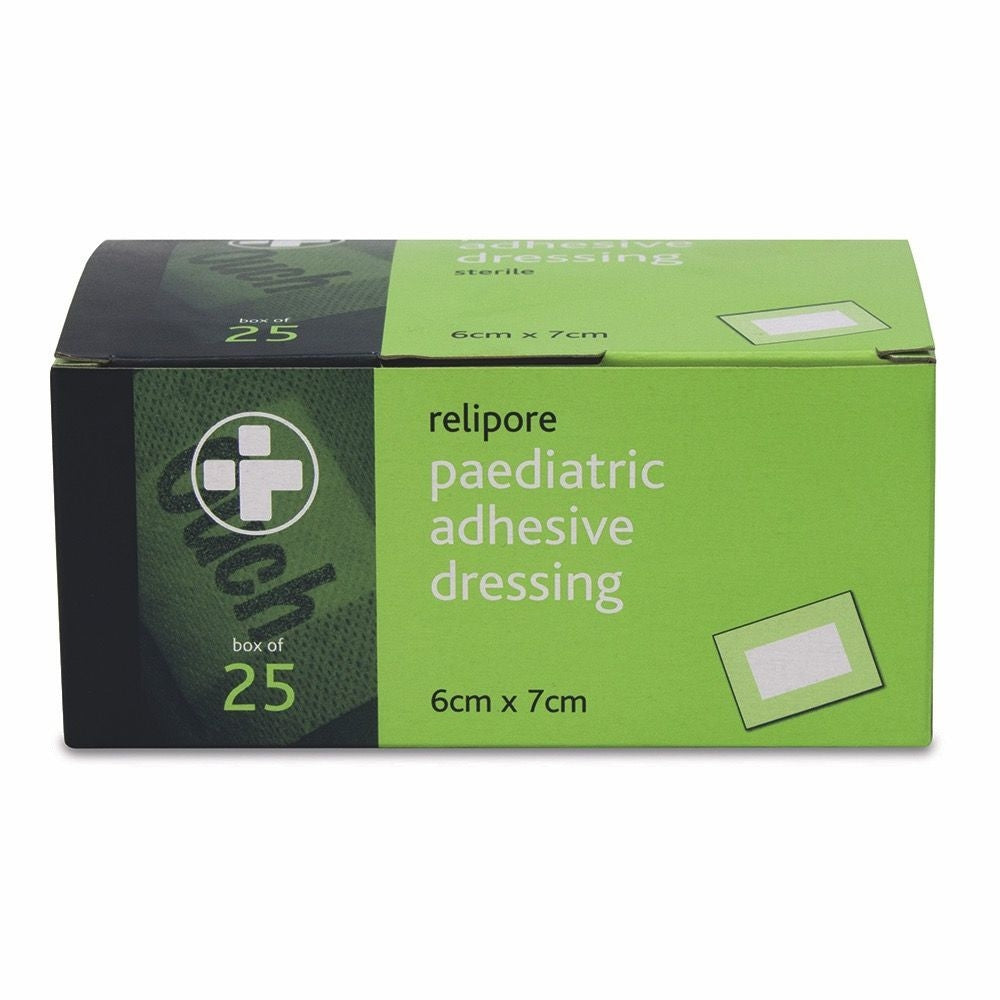 Relipore Ouch Paediatric Adhesive Dressing Pads Sterile 6cm x 7cm Box ...
