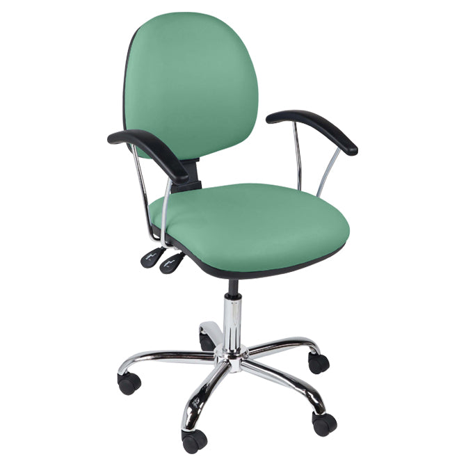 Function operator chair, mid back, chrome base, fixed arms, standard c ...