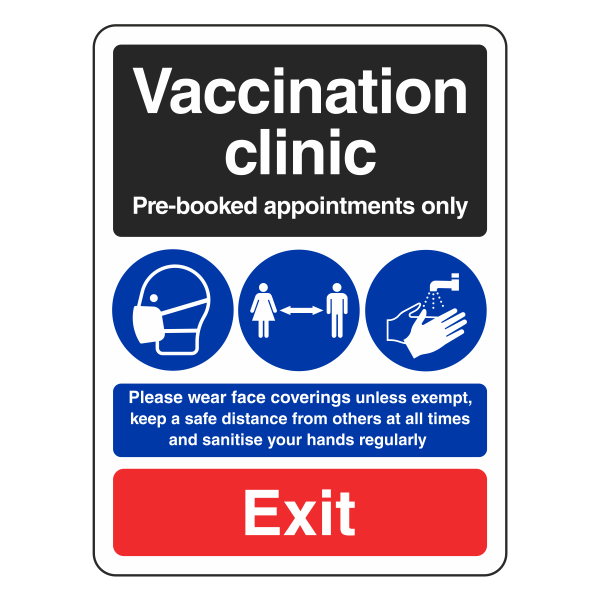 Vaccination Clinic - Exit Sign – Medisave UK