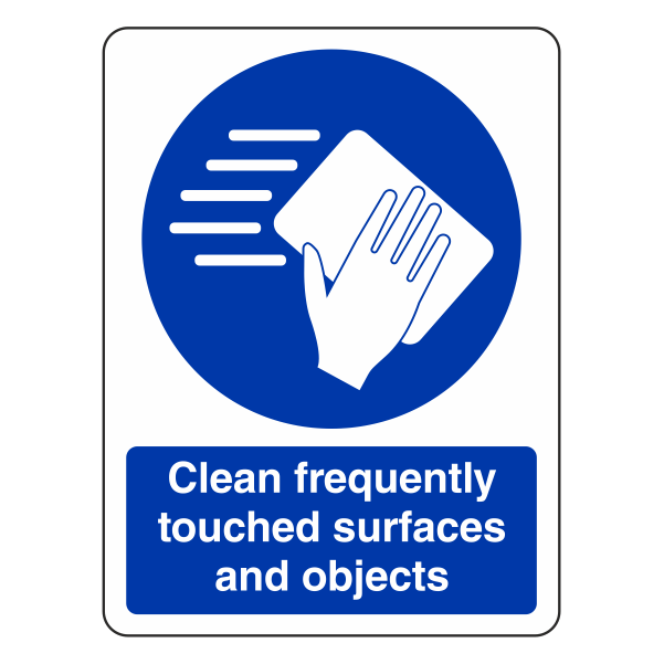 Clean Frequently Touched Surfaces Sign – Medisave UK