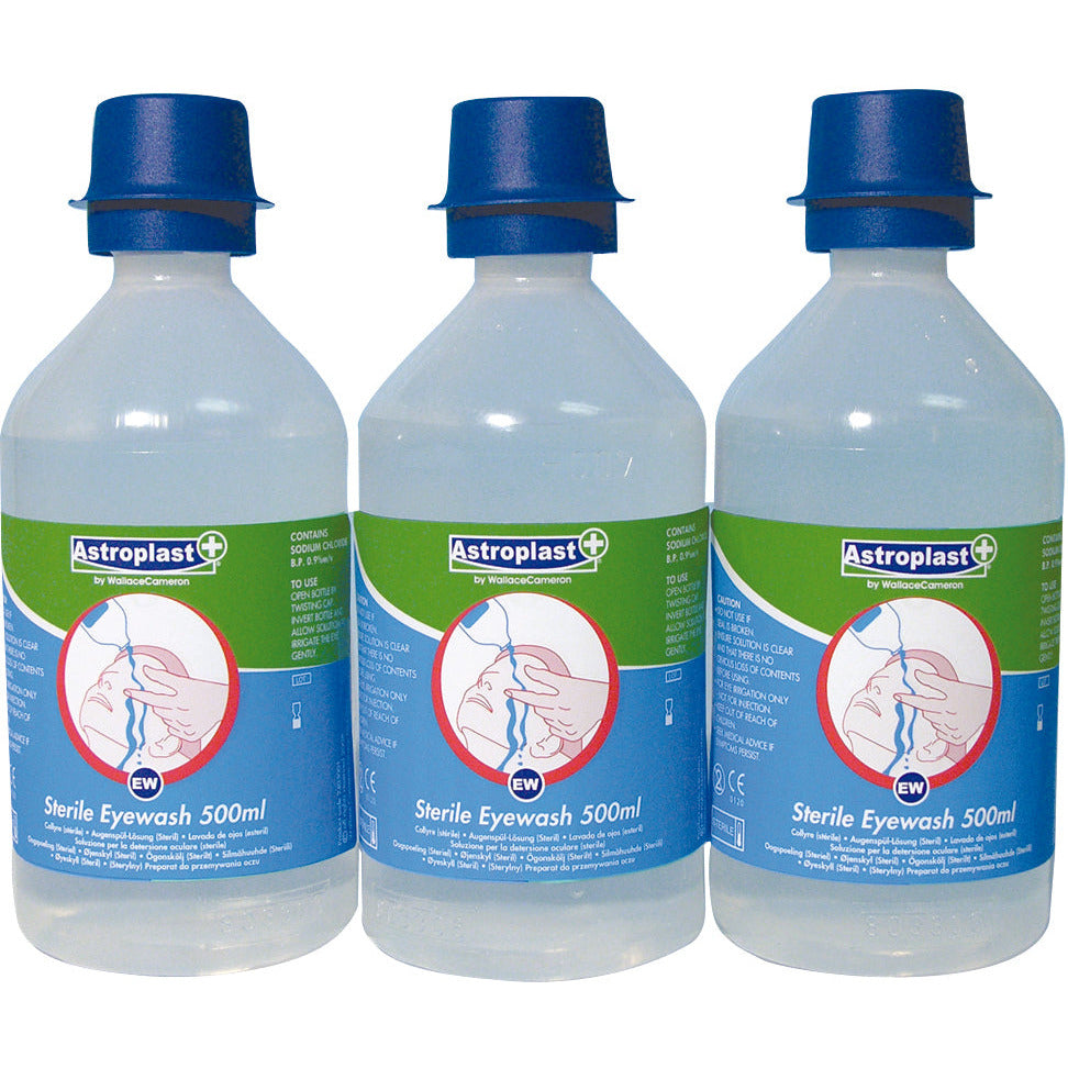 Astroplast 500ml Sterile Eye Wash Solution - Box Of 3 – Medisave UK