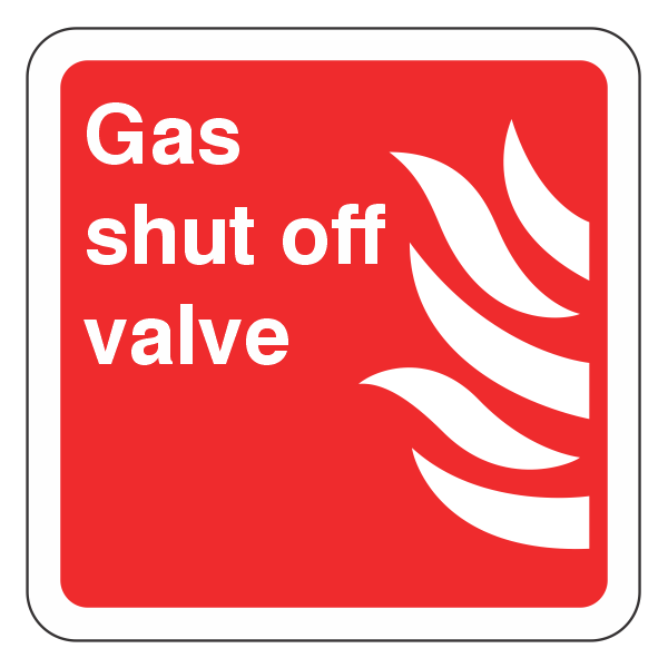 Gas Shut Off Valve Sign- CLEARANCE – Medisave UK