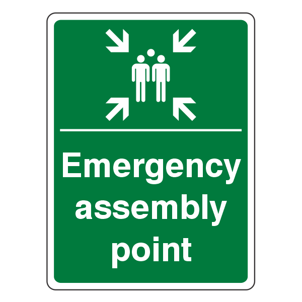 Emergency Assembly Point Sign (Portrait Family)- CLEARANCE – Medisave UK