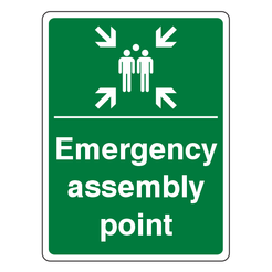 Emergency Assembly Point Sign (Portrait Family)- CLEARANCE – Medisave UK