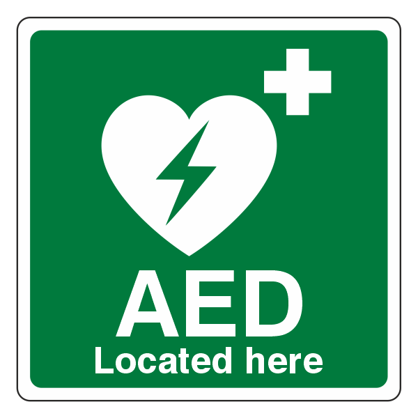 AED Located Here Sign- CLEARANCE – Medisave UK