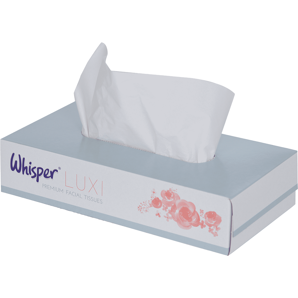 Whisper White Facial Tissues - 2ply - 100 sheets - Case of 36 – Medisave UK