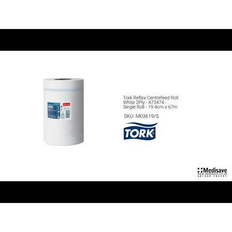 Tork Reflex Centrefeed Roll White 2Ply - 473474 - Single Roll - 19.4cm ...