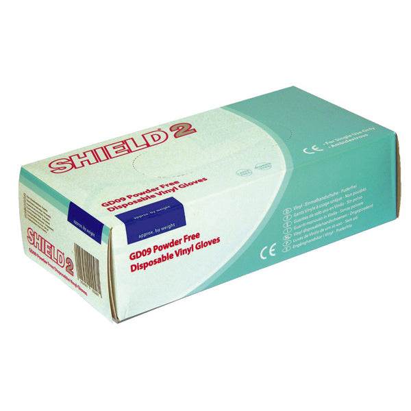 Shield PF Vinyl Gloves Medium Pk 100 Clear – Medisave UK